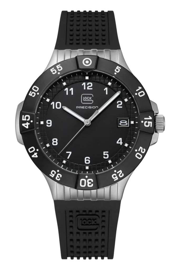 Glock 43mm Stainless Steel Black Dial Watch - Argento Jewelry