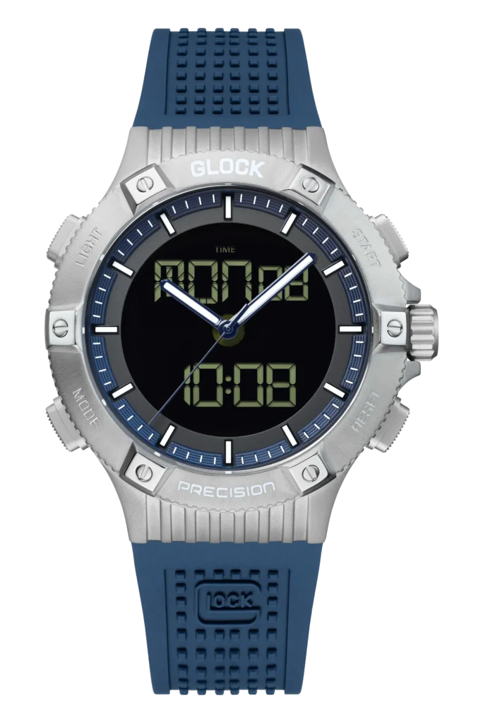 Glock 44mm Stainless Steel Digital Chronograph Watch - Argento Jewelry
